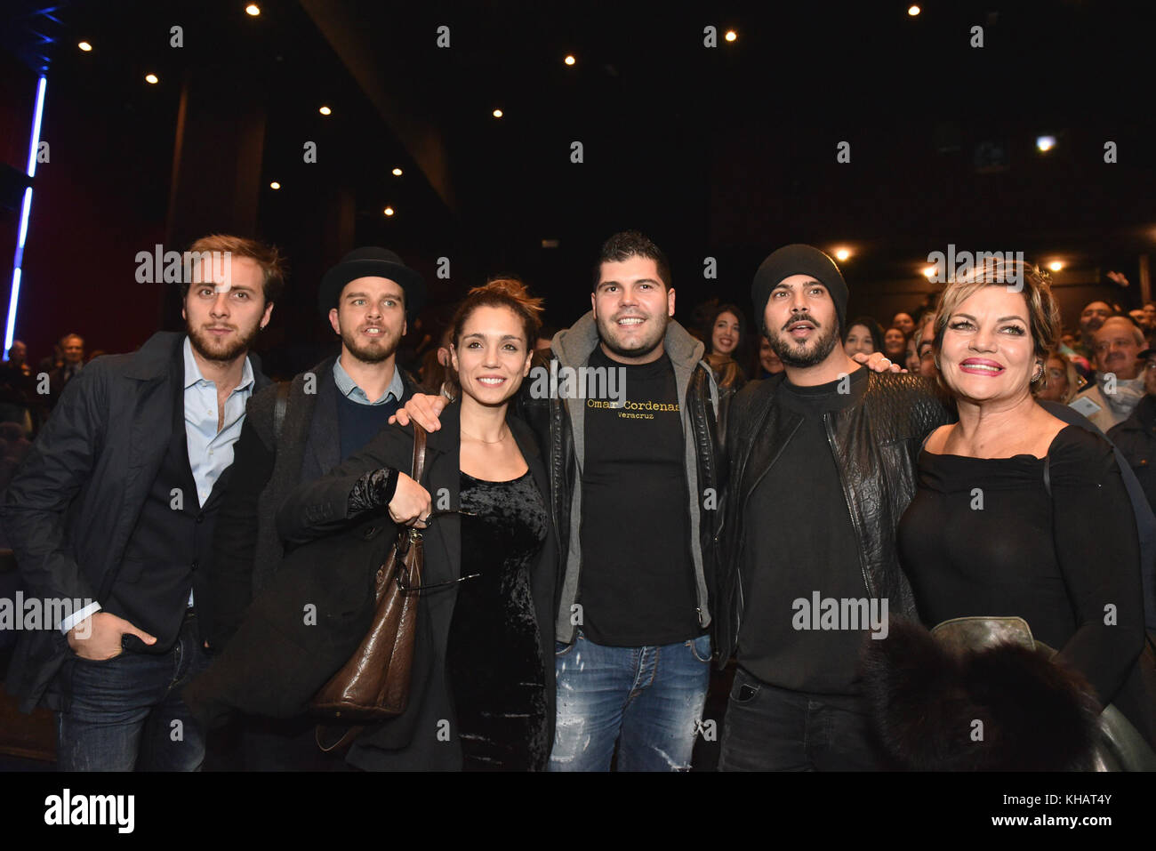 Napoli, Italy. 14th Nov, 2017. The cast of “Gomorra 3” from left in the ...