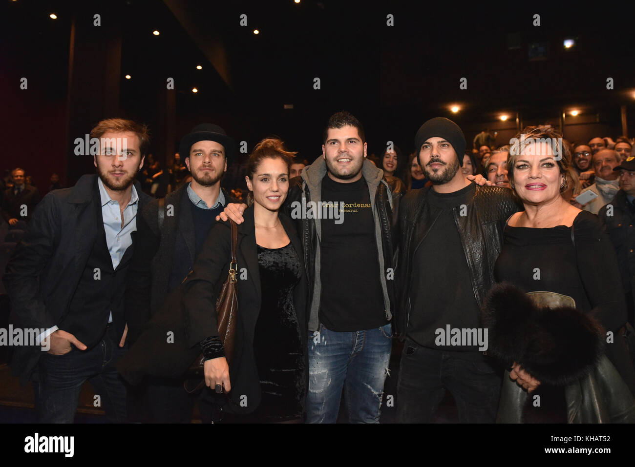 Napoli, Italy. 14th Nov, 2017. The cast of “Gomorra 3” from left in the ...