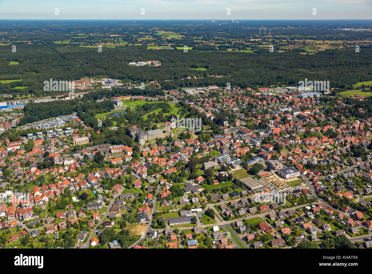Bentheim Castle, Powder Tower, City overview, castle park, Bad Bentheim ...