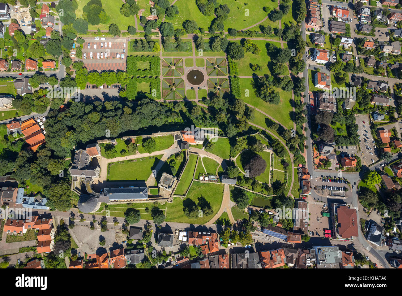 Bentheim Castle, Powder Tower, City overview, castle park, Bad Bentheim ...