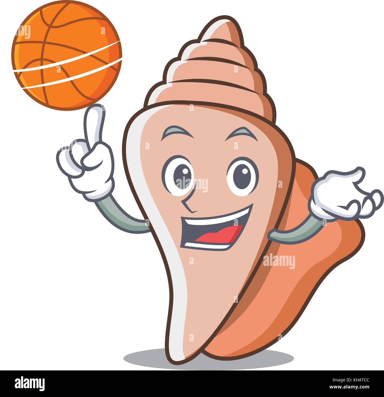 With basketball cute shell character cartoon Stock Vector Image & Art ...