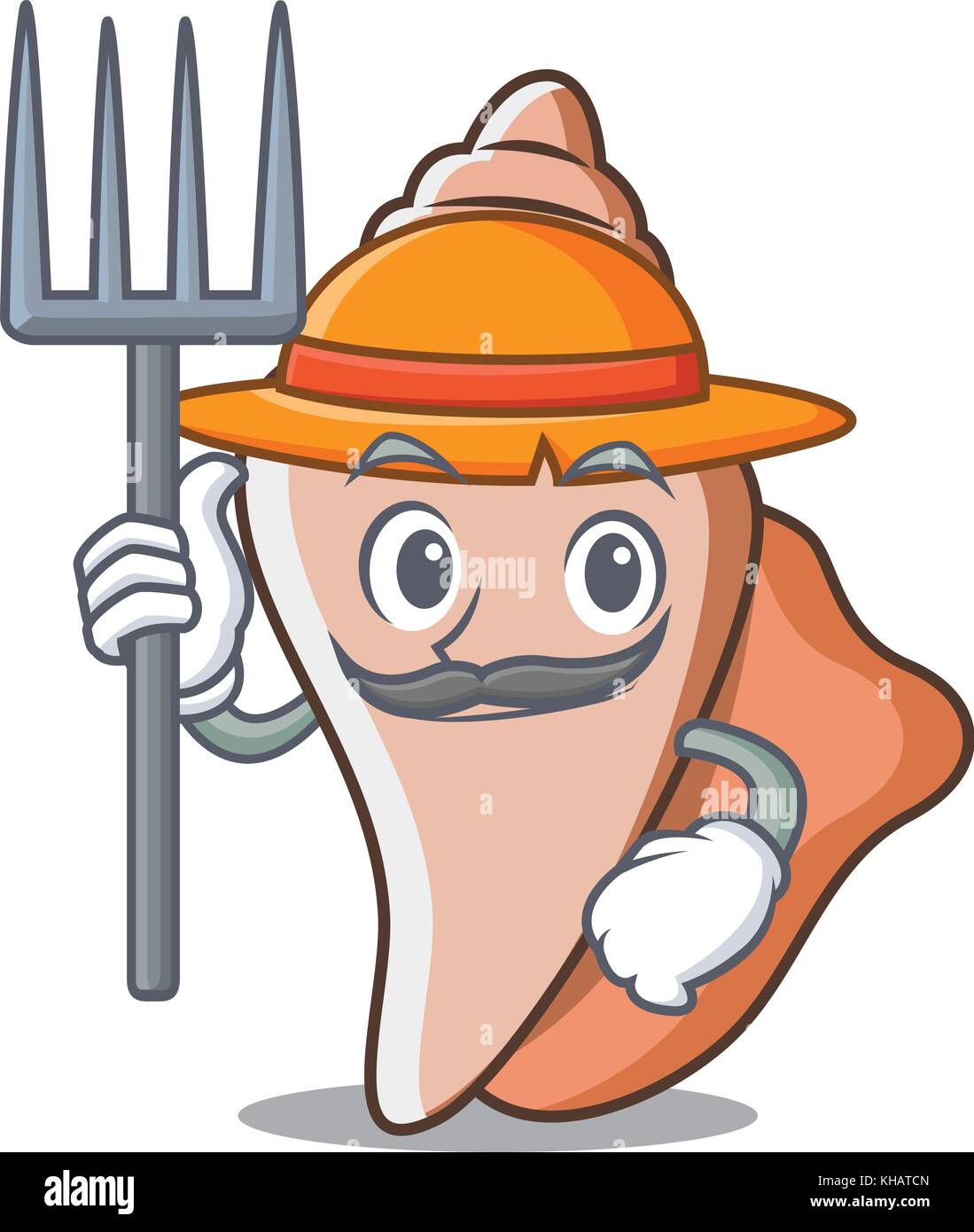 Farmer cute shell character cartoon Stock Vector Image & Art - Alamy