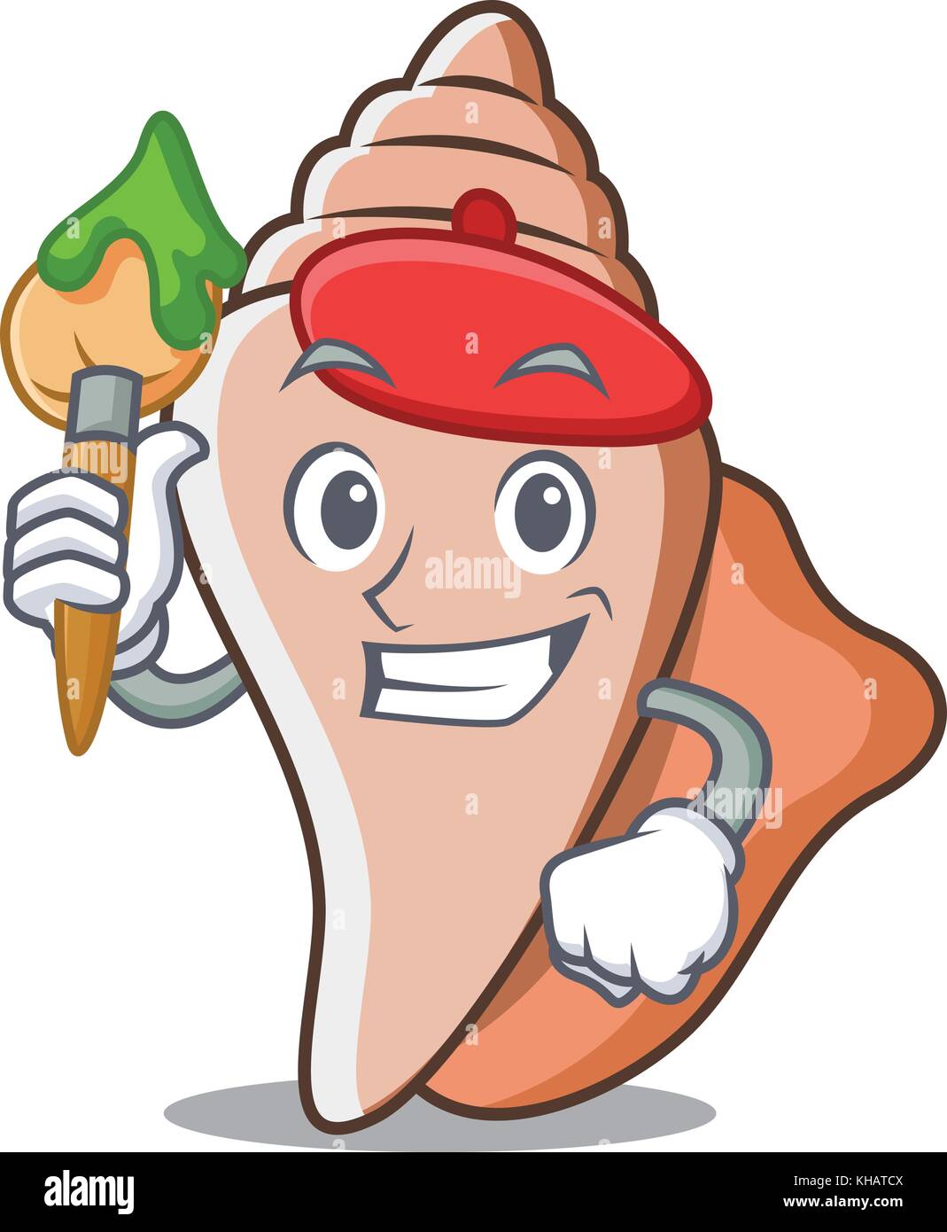 Artist cute shell character cartoon Stock Vector Image & Art - Alamy