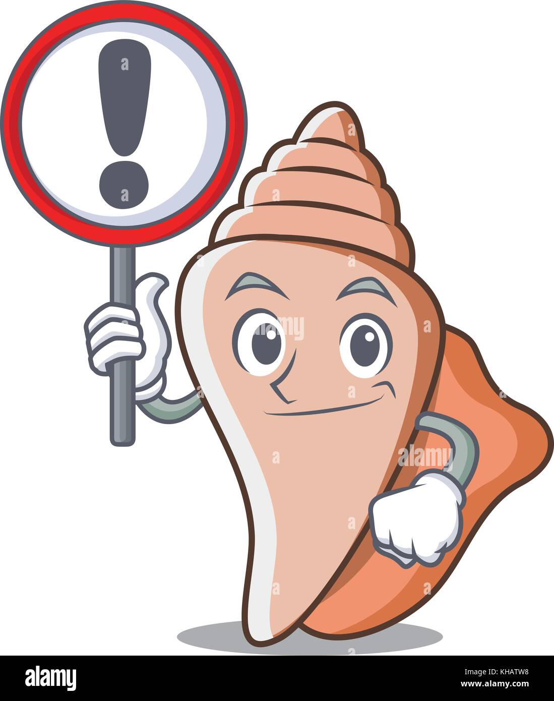 With sign cute shell character cartoon Stock Vector Image & Art - Alamy