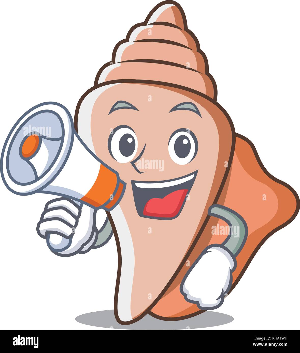 With megaphone cute shell character cartoon Stock Vector Image & Art ...