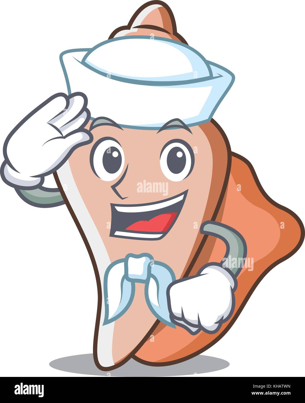Sailor cute shell character cartoon Stock Vector Image & Art - Alamy