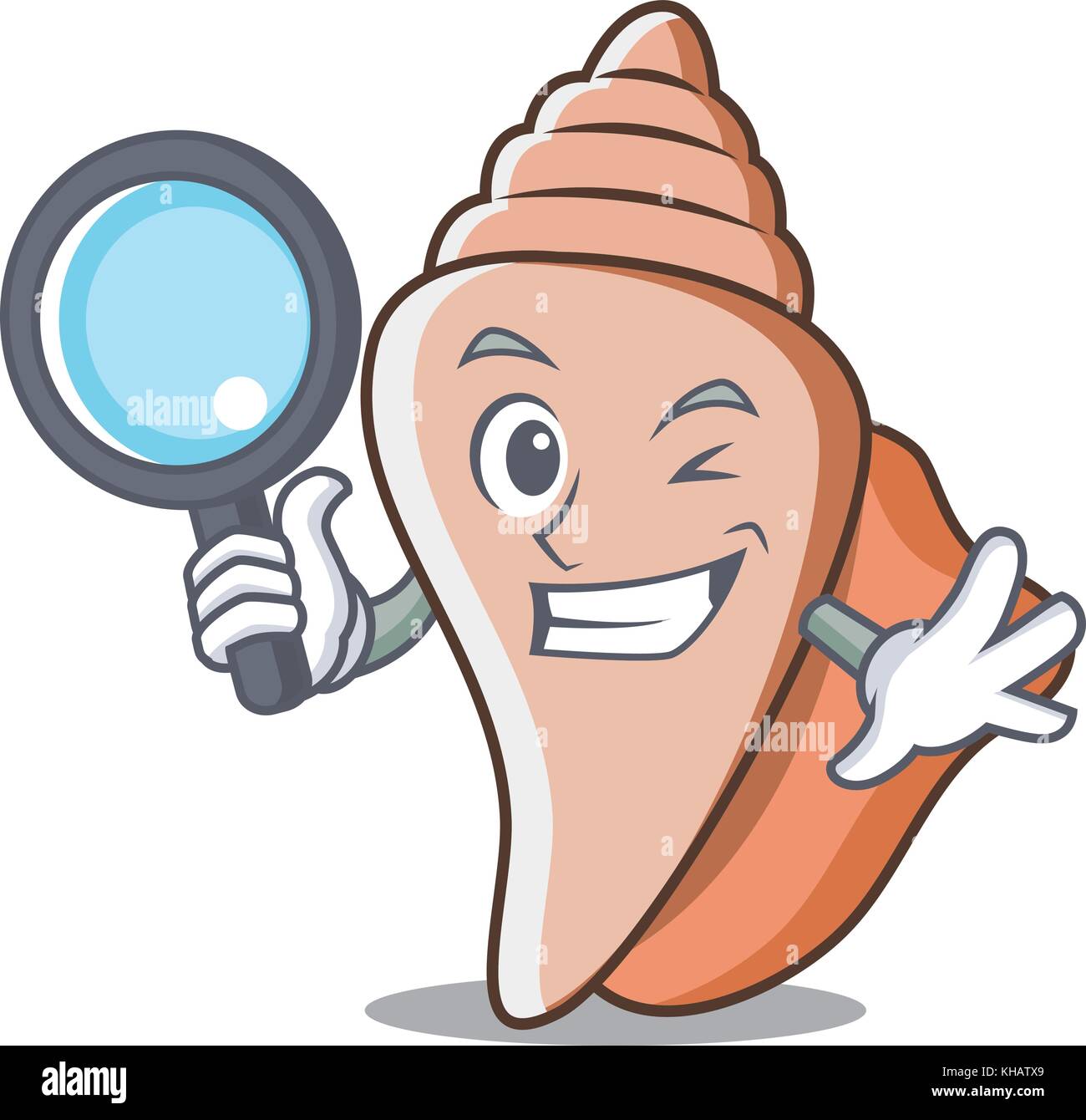 Detective cute shell character cartoon Stock Vector Image & Art - Alamy