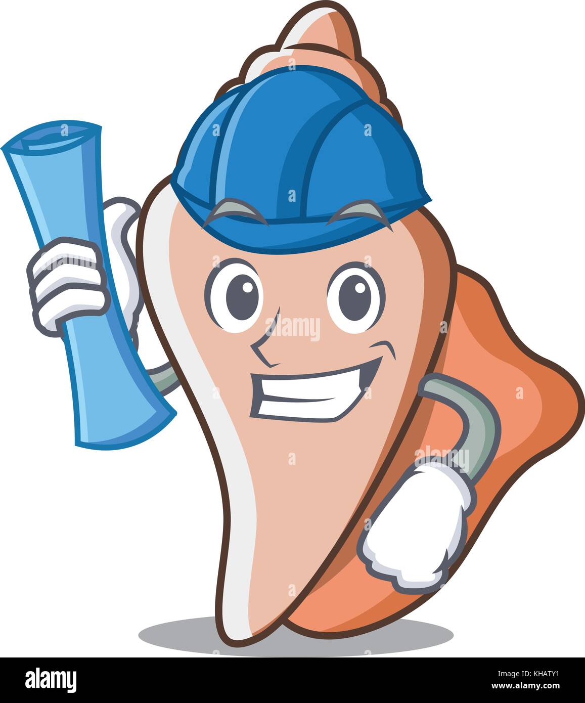 Architect cute shell character cartoon Stock Vector Image & Art - Alamy