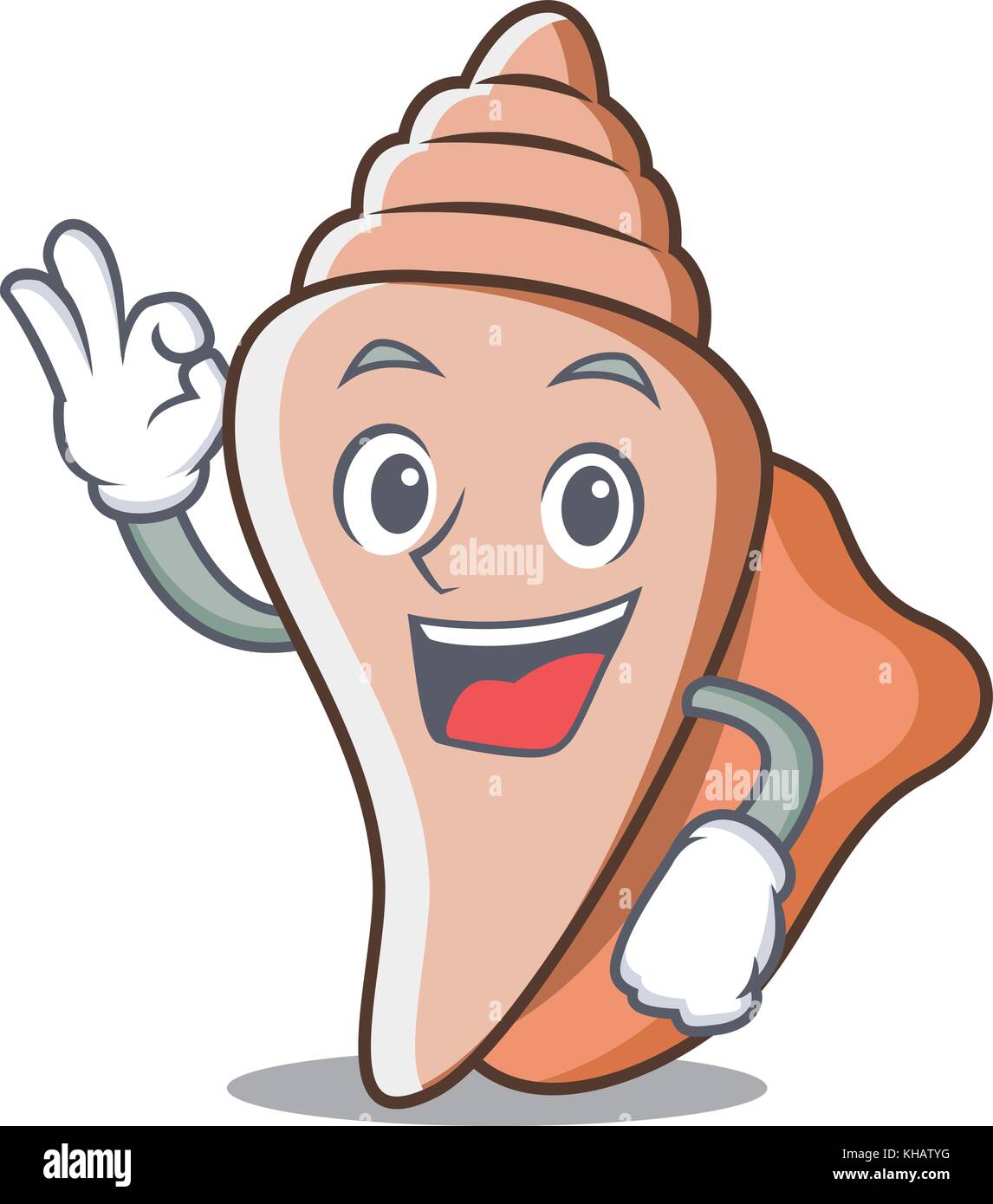 Okay cute shell character cartoon Stock Vector Image & Art - Alamy