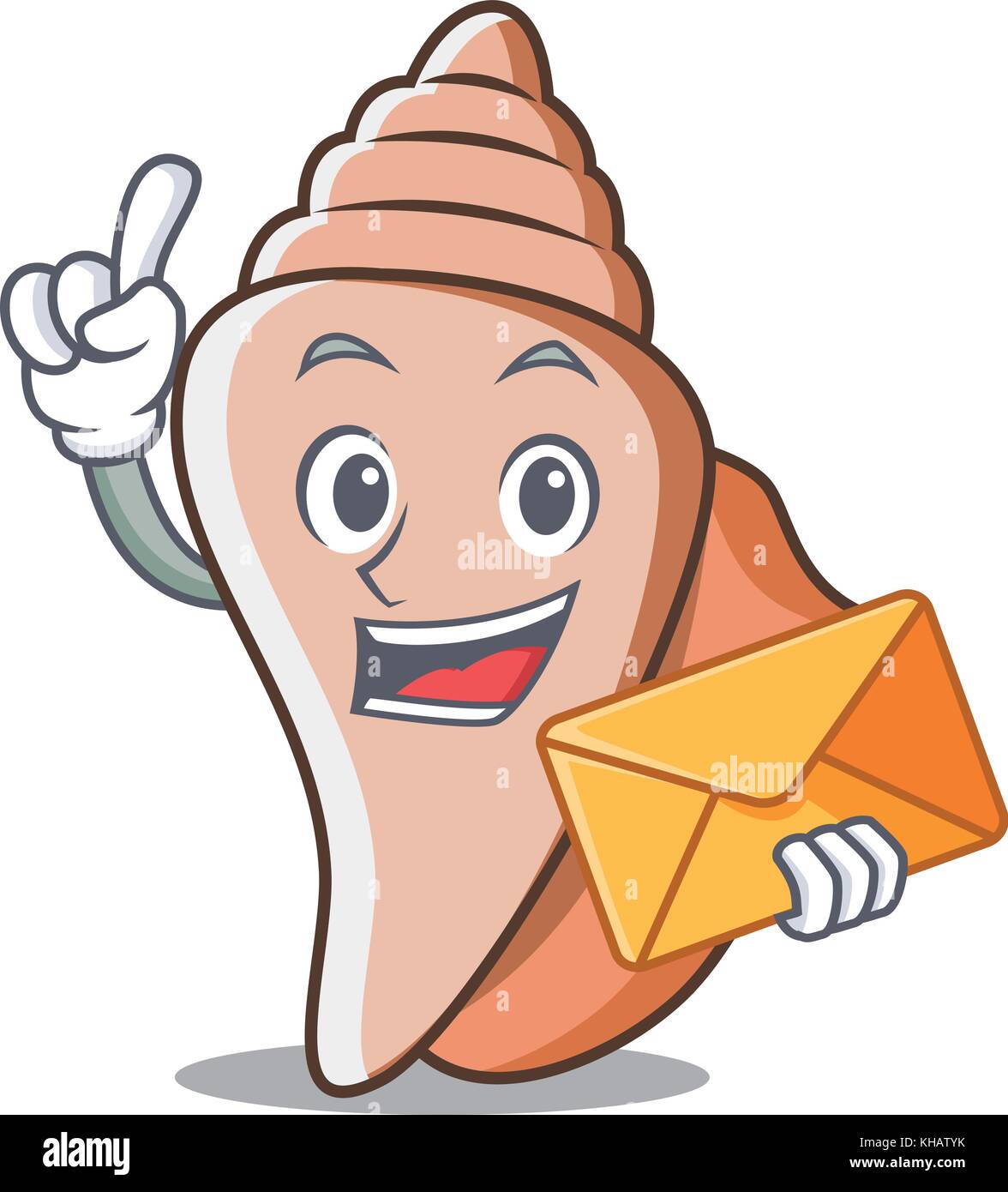 With envelope cute shell character cartoon Stock Vector Image & Art - Alamy