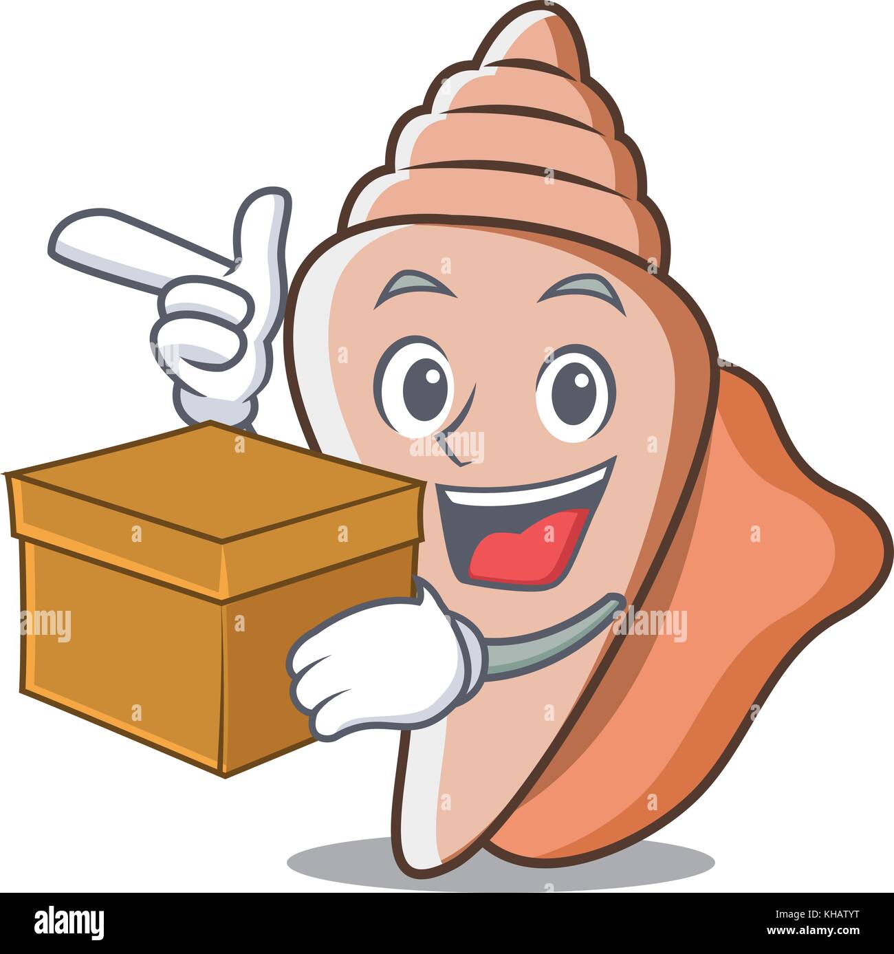 With box cute shell character cartoon Stock Vector Image & Art - Alamy