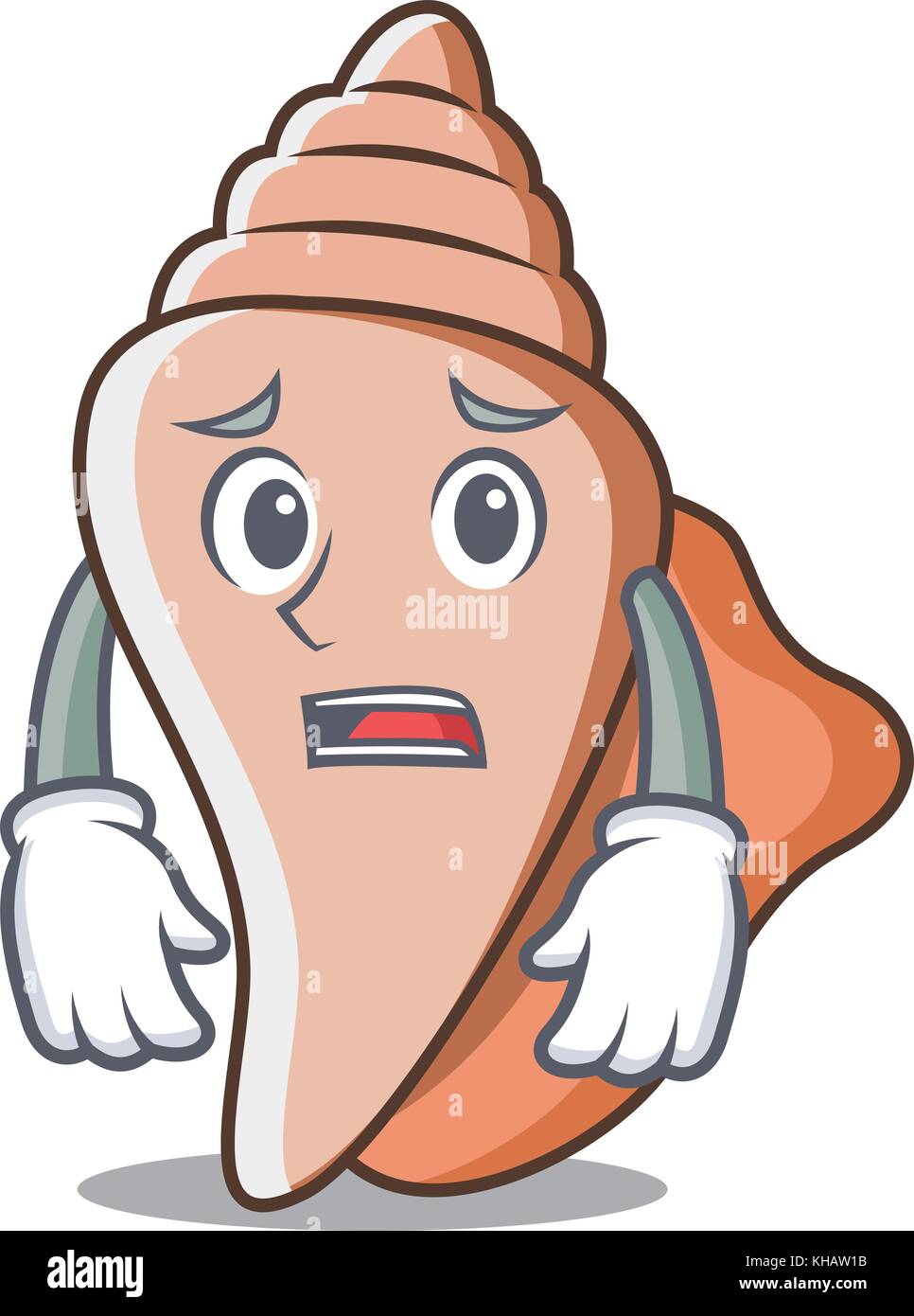 Afraid cute shell character cartoon Stock Vector Image & Art - Alamy