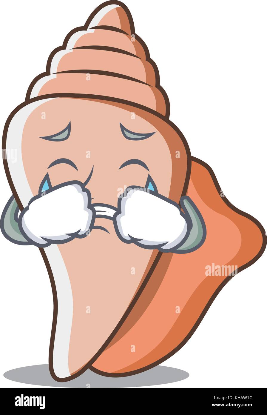 Crying cute shell character cartoon Stock Vector Image & Art - Alamy
