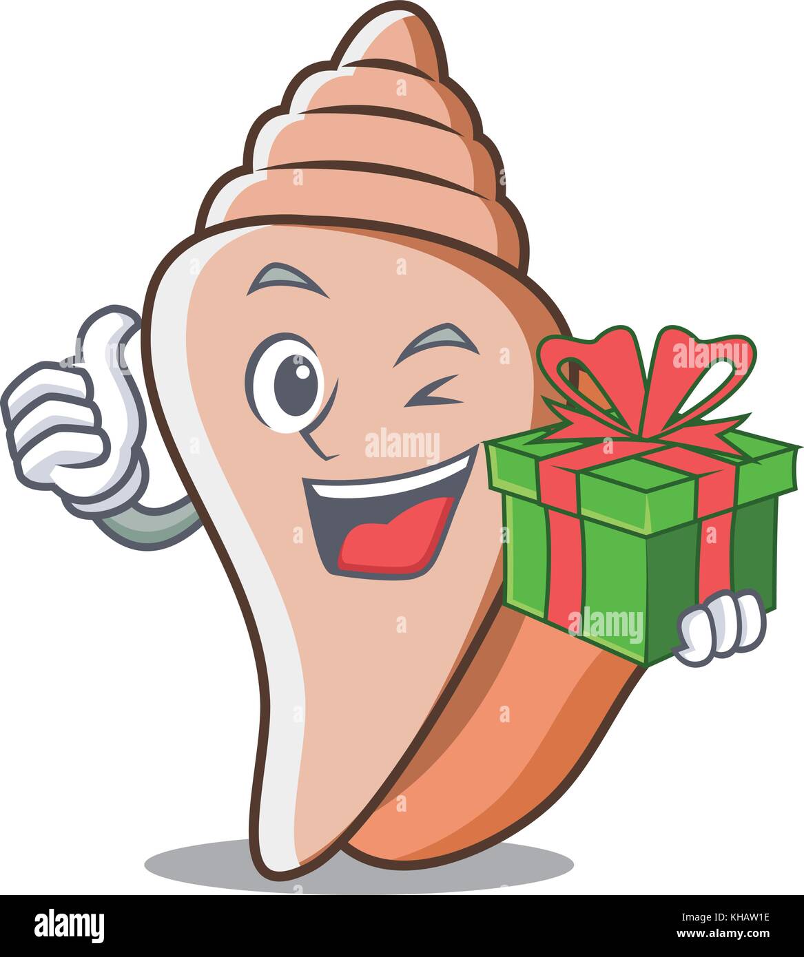 With gift cute shell character cartoon Stock Vector Image & Art - Alamy