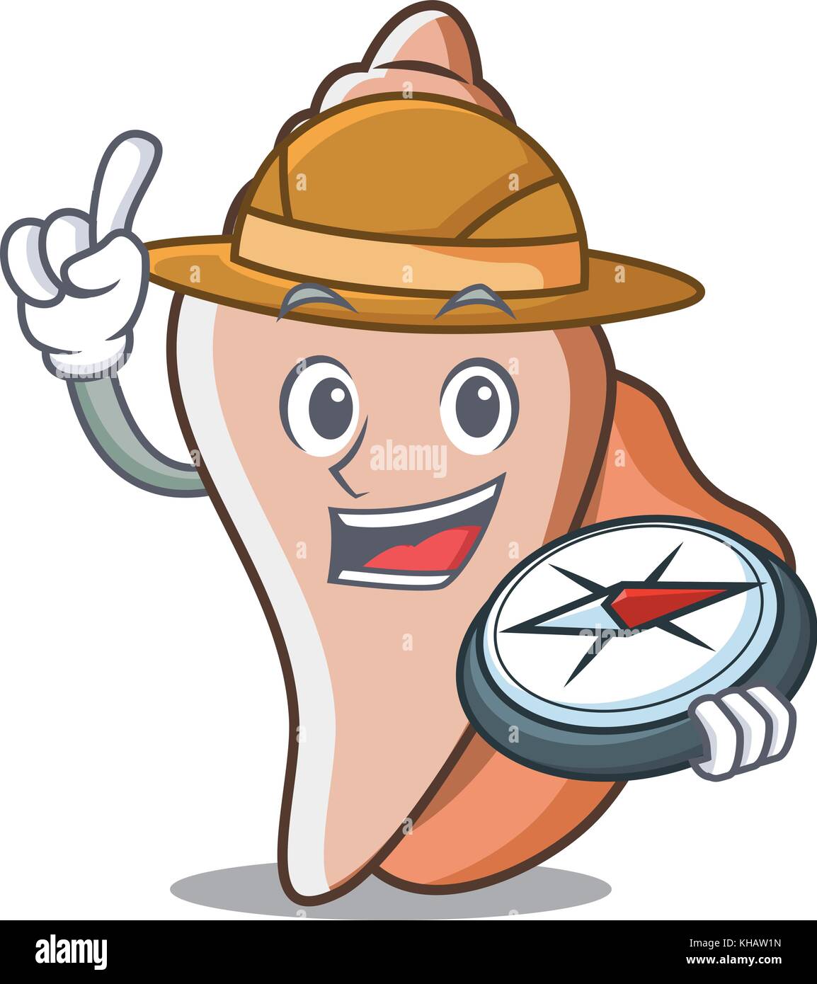 Explorer cute shell character cartoon Stock Vector Image & Art - Alamy