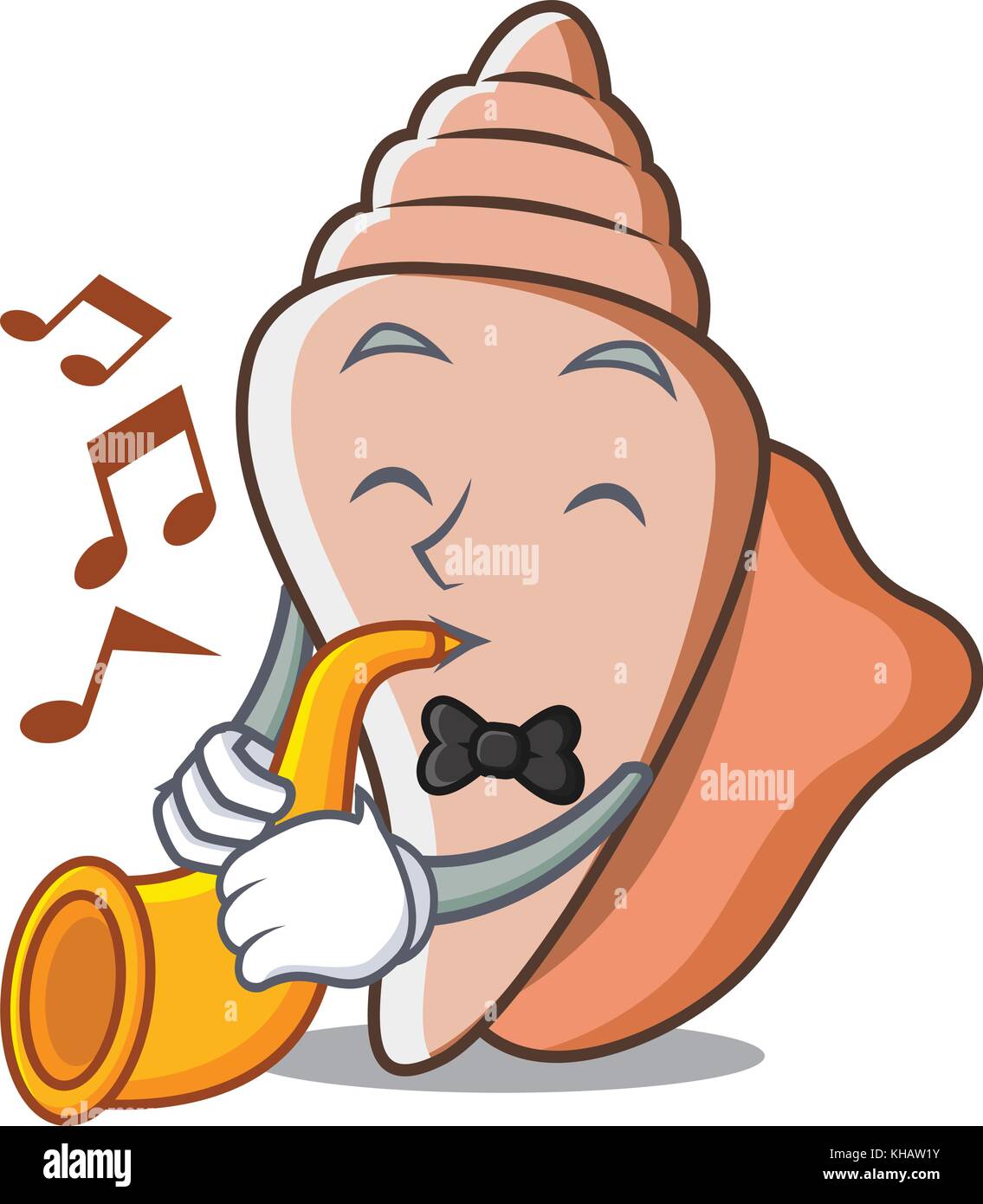 With trumpet cute shell character cartoon Stock Vector Image & Art - Alamy