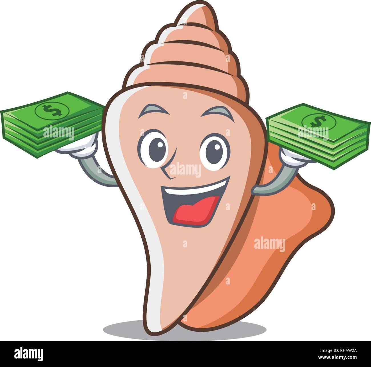 With money cute shell character cartoon Stock Vector Image & Art - Alamy