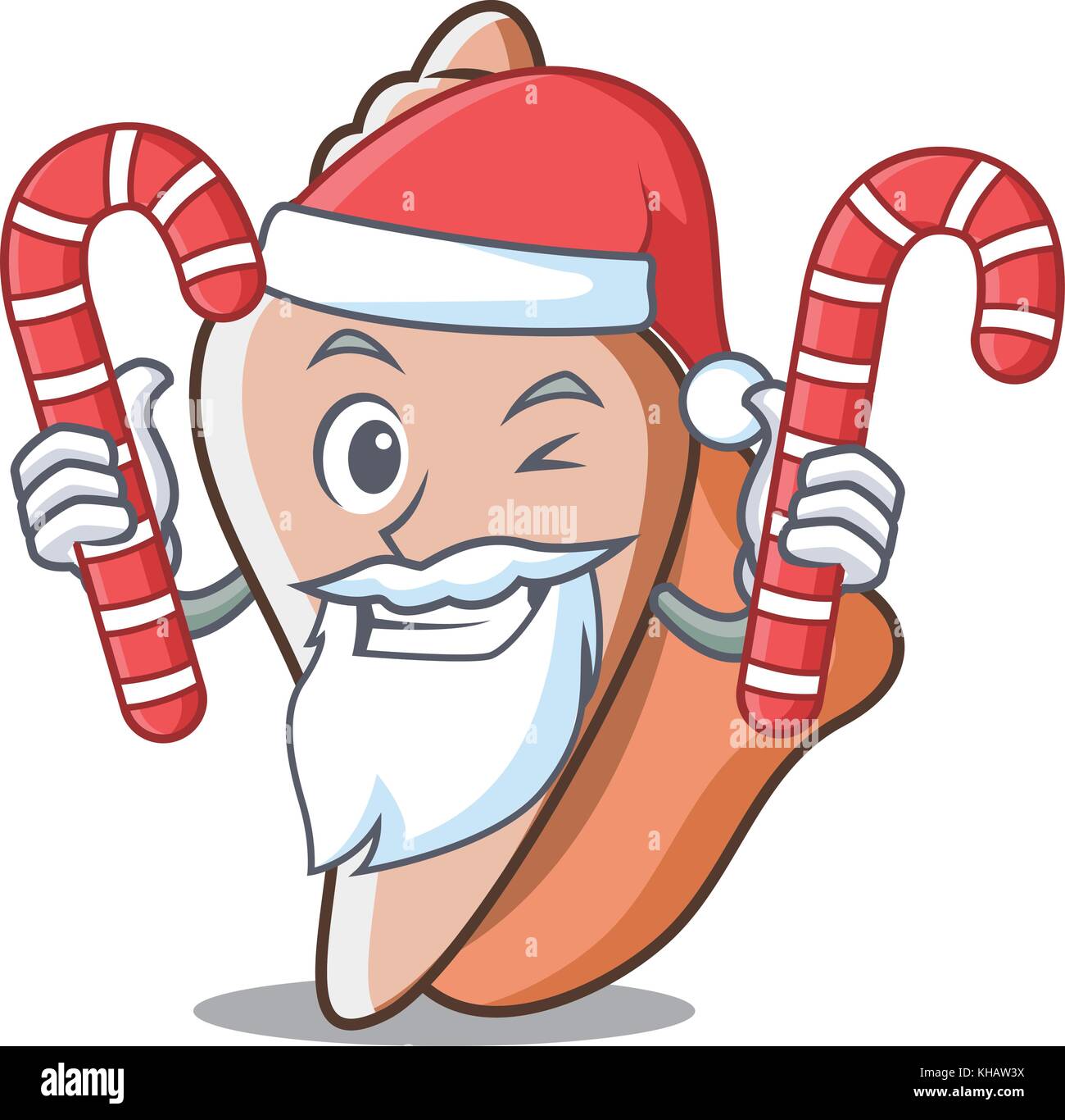 Santa with candy cute shell character cartoon Stock Vector Image & Art ...