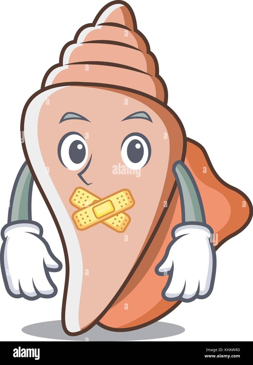 Silent cute shell character cartoon Stock Vector Image & Art - Alamy