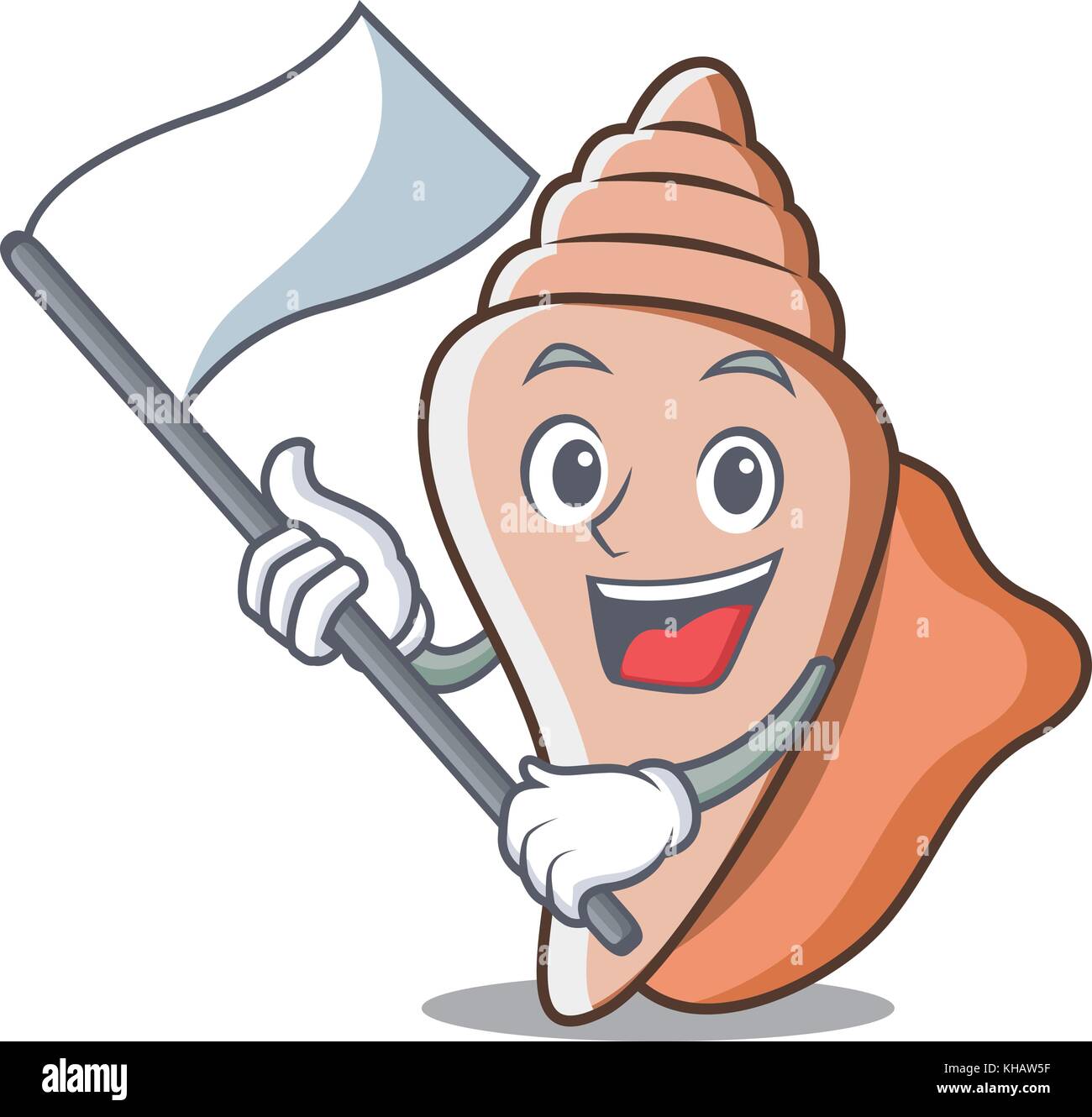 With flag cute shell character cartoon Stock Vector Image & Art - Alamy