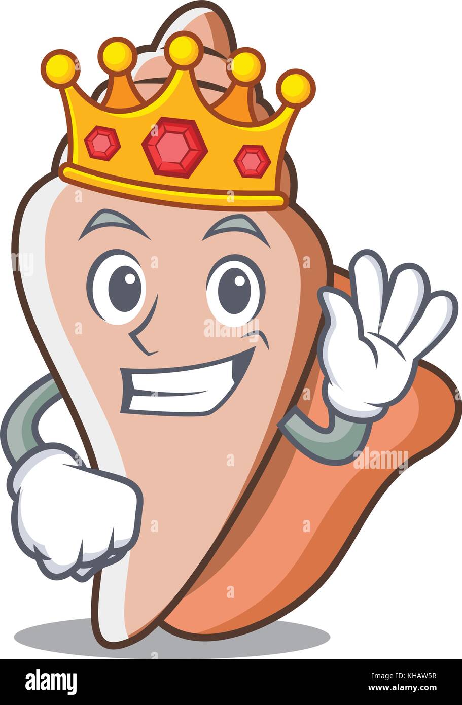 King cute shell character cartoon Stock Vector Image & Art - Alamy