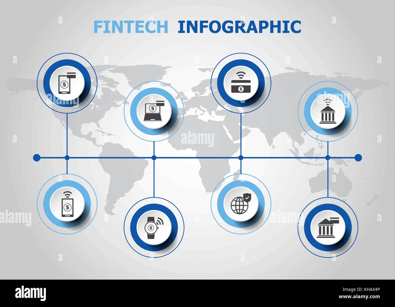 Infographic design with fintech icons, stock vector Stock Vector Image ...
