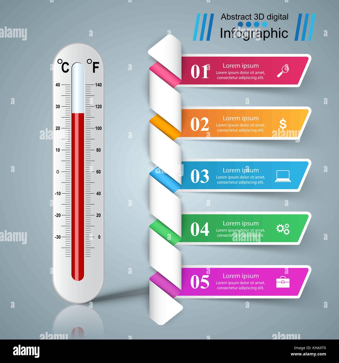 Thermometer business infographics. Health icon Stock Vector Image & Art ...