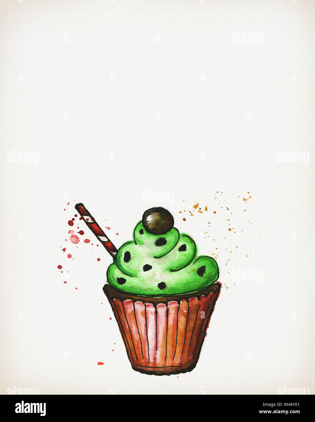 Green Cupcake Drawing