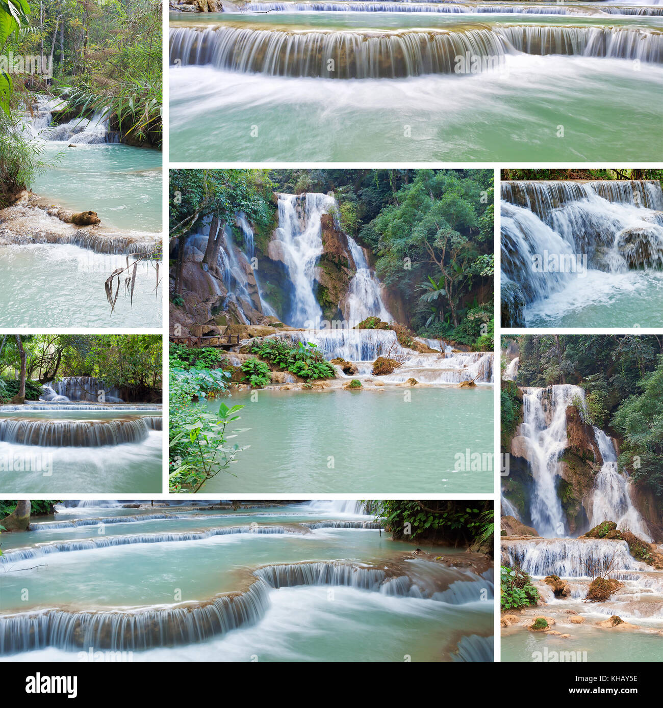 Collage waterfall nature water hi-res stock photography and images - Alamy