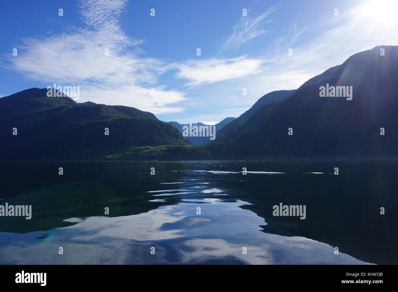 Mountain Reflections - Zeballos Inlet, BC Stock Photo - Alamy