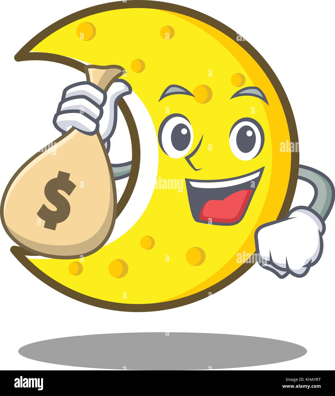 With money bag crescent moon character cartoon Stock Vector Image & Art ...