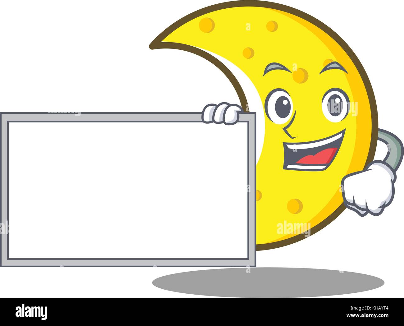 With board crescent moon character cartoon Stock Vector Image & Art - Alamy