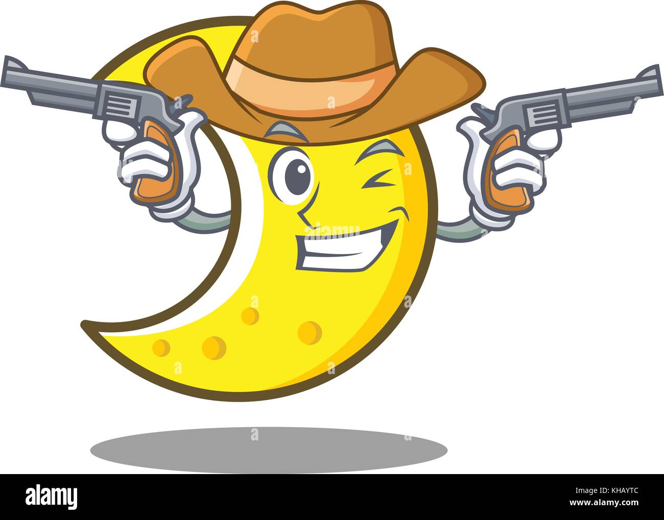 Cowboy crescent moon character cartoon Stock Vector Image & Art - Alamy