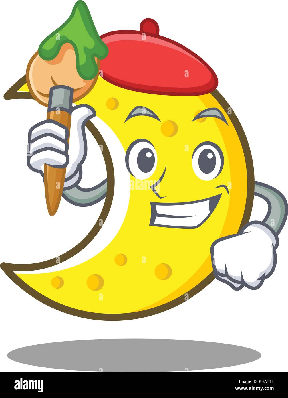 Artist crescent moon character cartoon Stock Vector Image & Art - Alamy