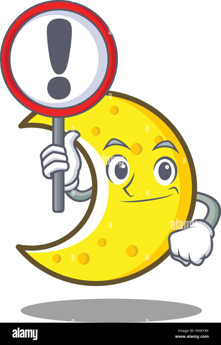 With sign crescent moon character cartoon Stock Vector Image & Art - Alamy