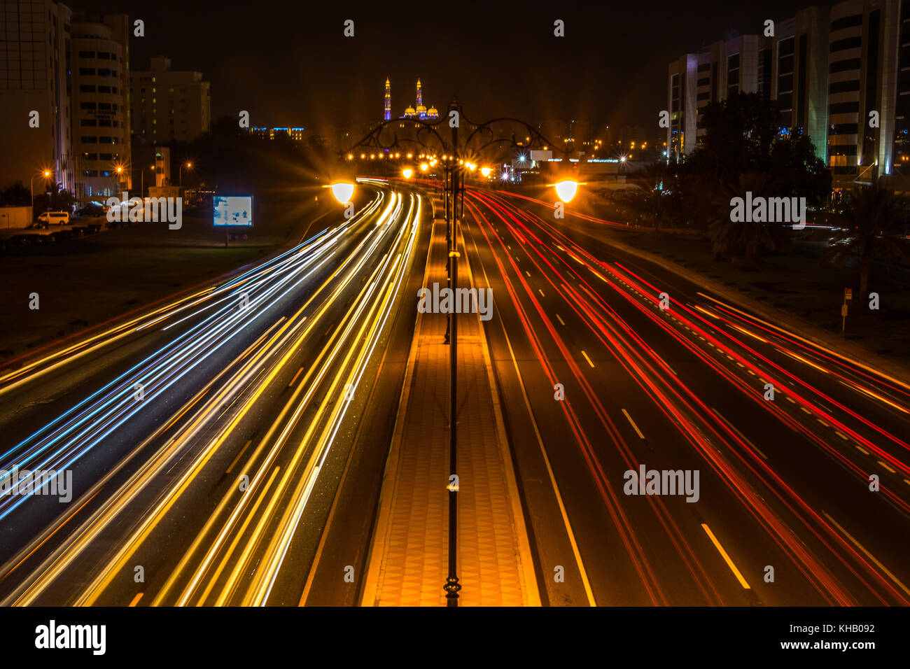 Light trails, Muscat, Oman Stock Photo - Alamy