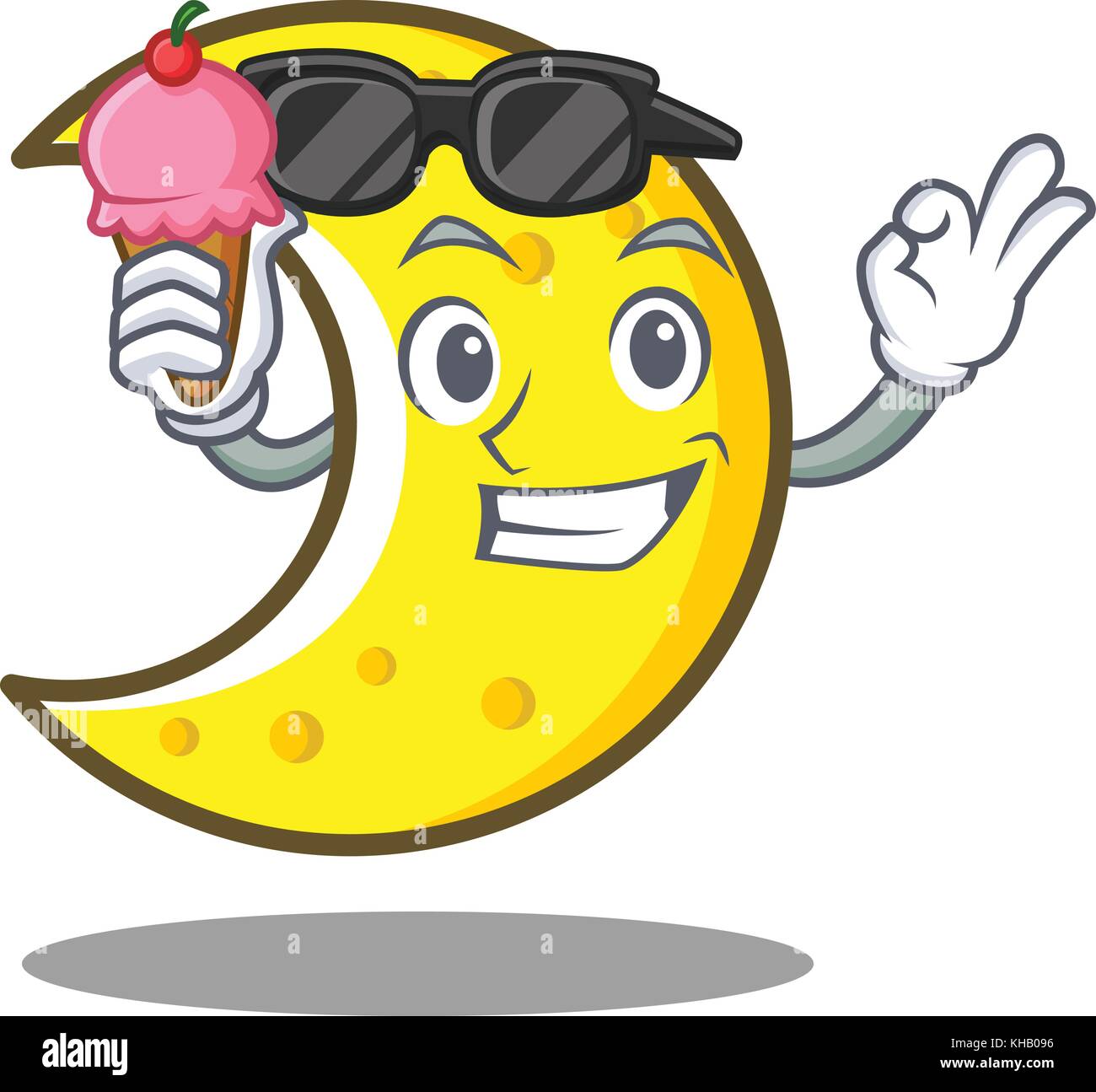 With ice cream crescent moon character cartoon Stock Vector Image & Art ...