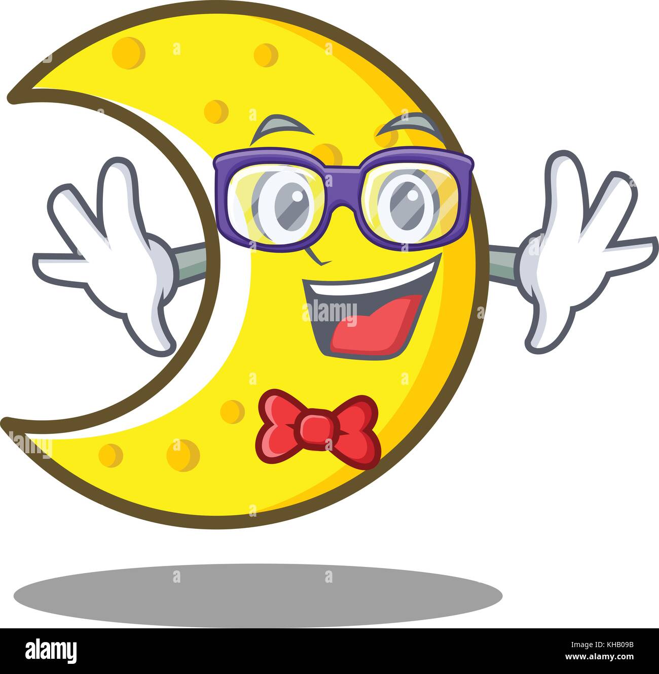 Geek crescent moon character cartoon Stock Vector Image & Art - Alamy