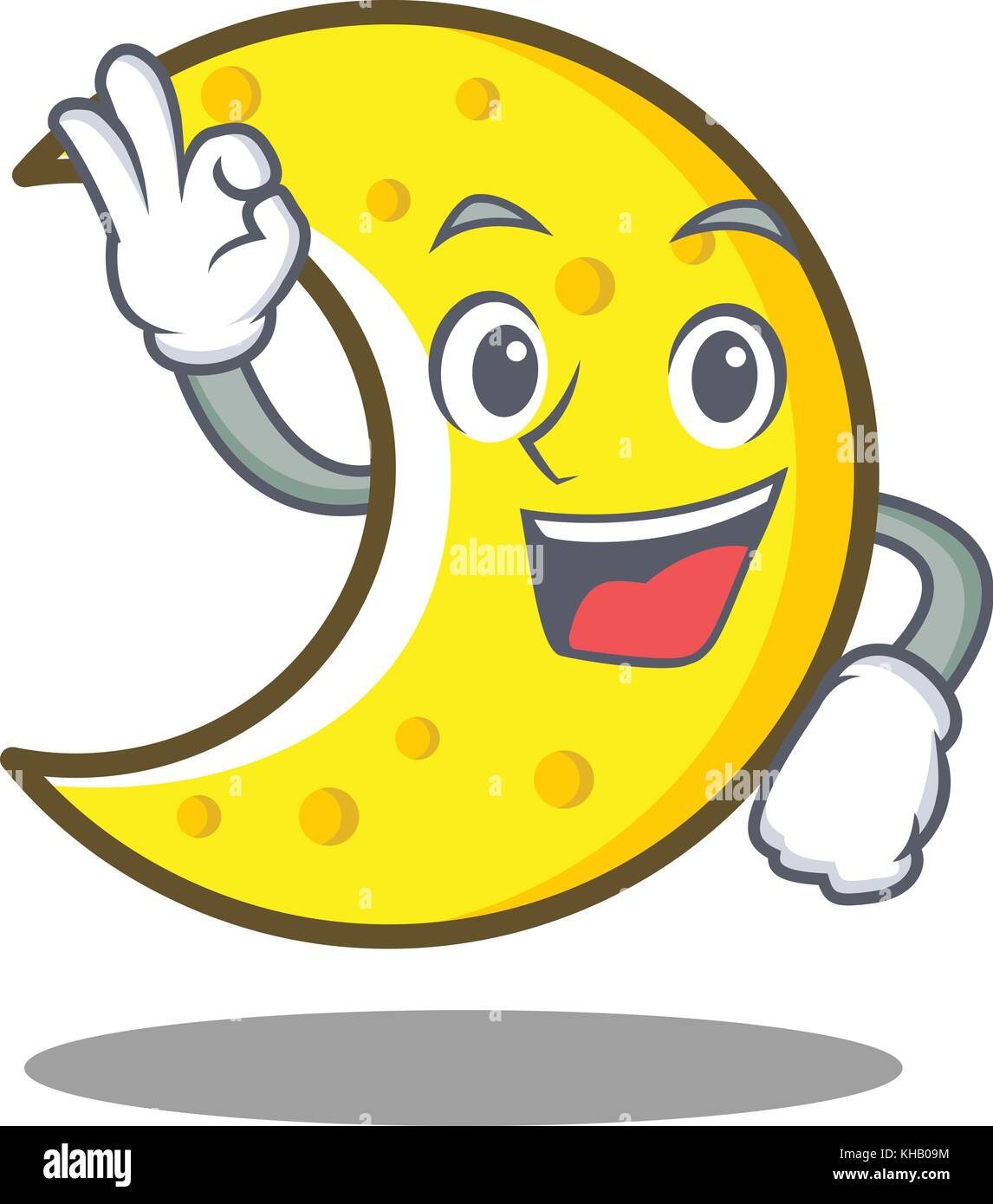 Okay crescent moon character cartoon Stock Vector Image & Art - Alamy