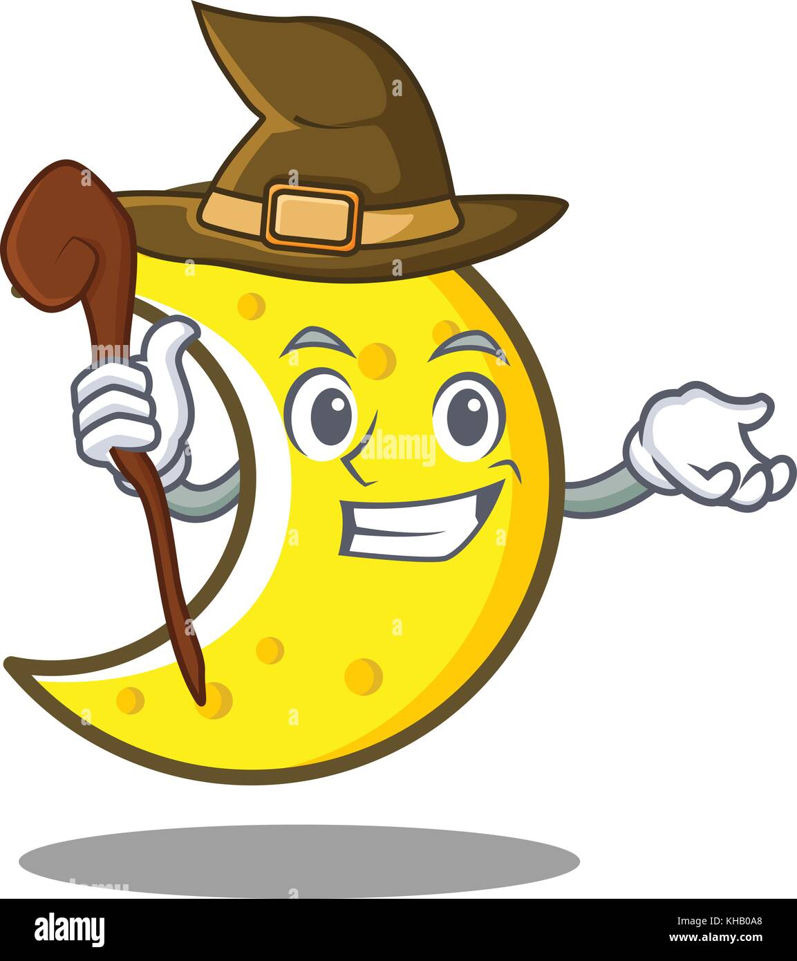 Witch crescent moon character cartoon Stock Vector Image & Art - Alamy