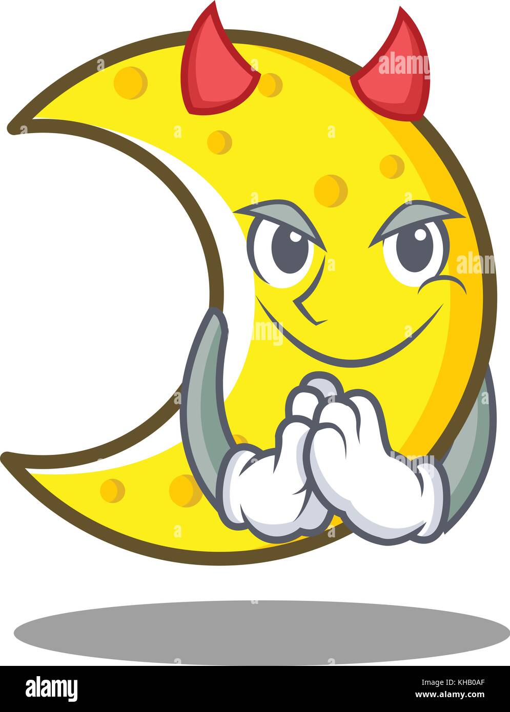 Devil crescent moon character cartoon Stock Vector Image & Art - Alamy