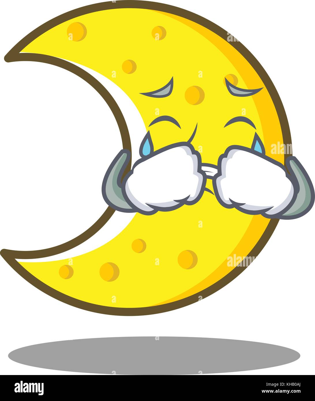Crying crescent moon character cartoon Stock Vector Image & Art - Alamy