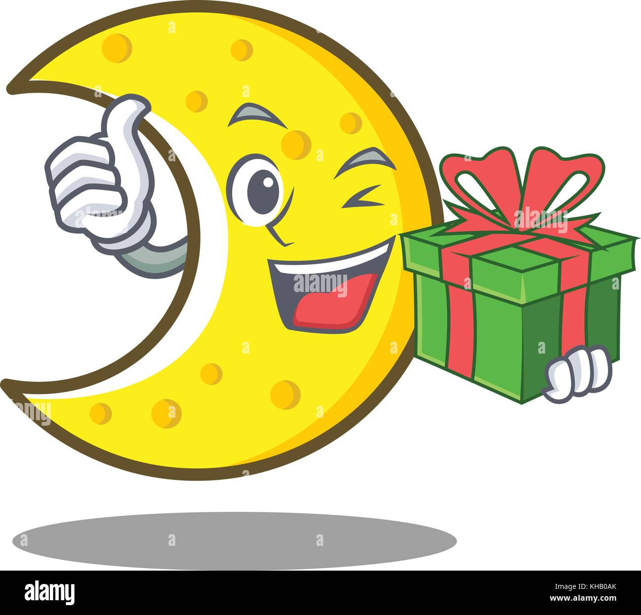 With gift crescent moon character cartoon Stock Vector Image & Art - Alamy