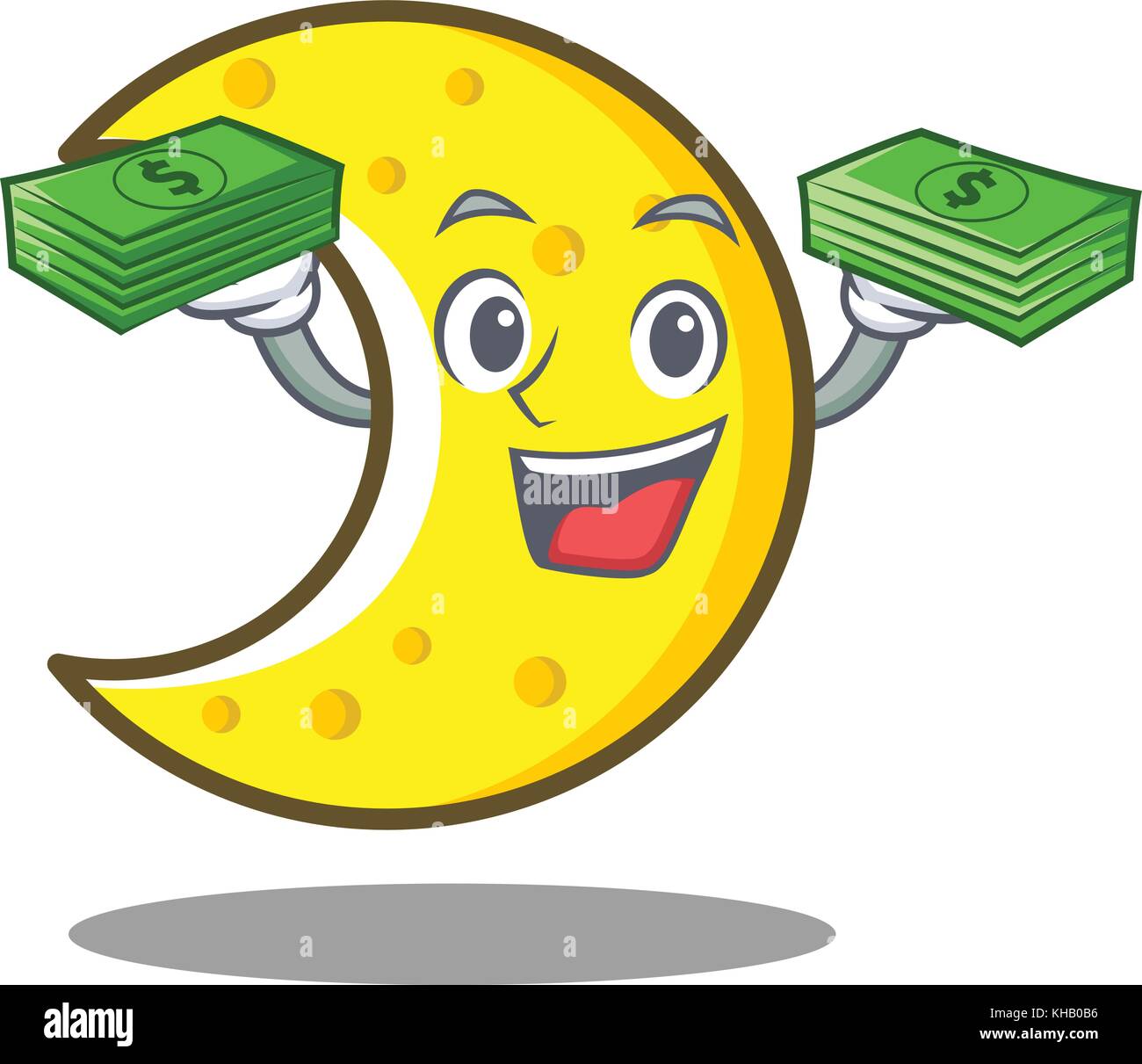 With money crescent moon character cartoon Stock Vector Image & Art - Alamy