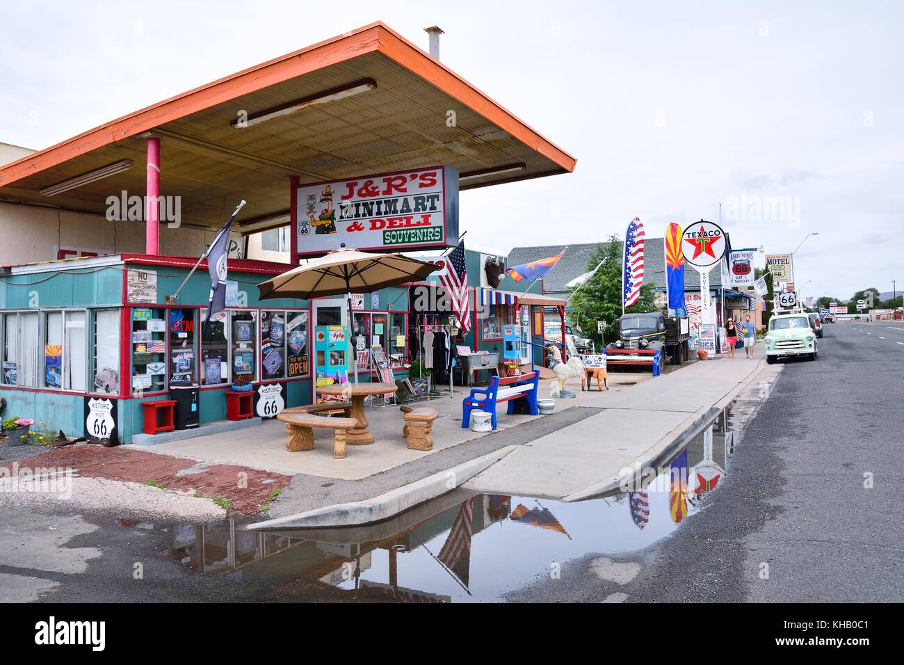 Seligman, Arizona - July 24: Views of the route 66 decorations in the ...