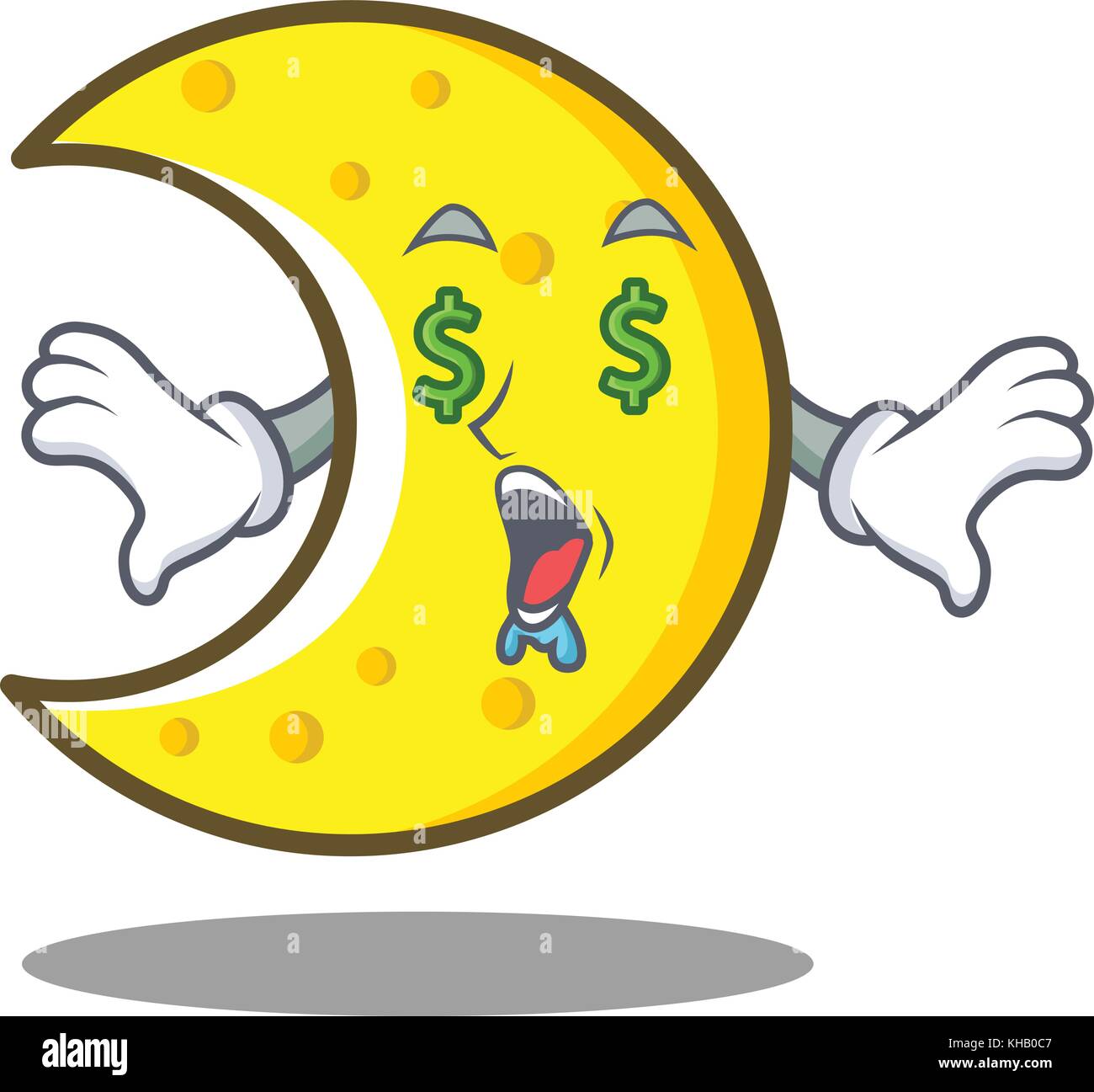 Money eye crescent moon character cartoon Stock Vector Image & Art - Alamy