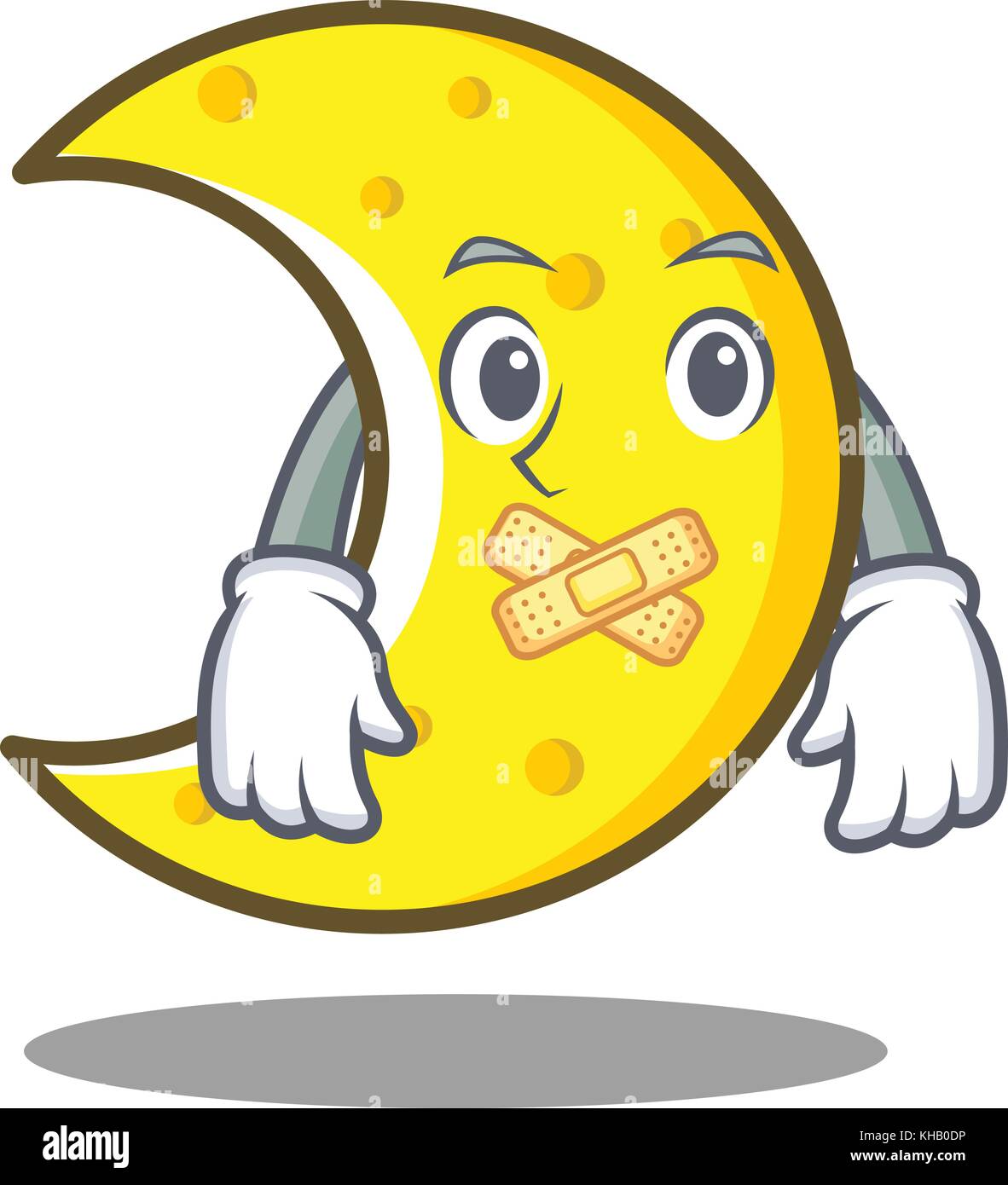 Silent crescent moon character cartoon Stock Vector Image & Art - Alamy