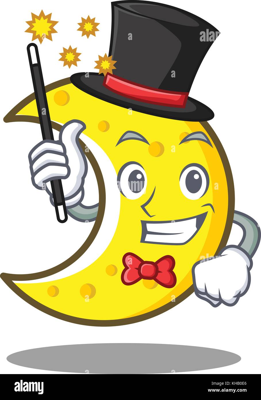 Magician crescent moon character cartoon Stock Vector Image & Art - Alamy