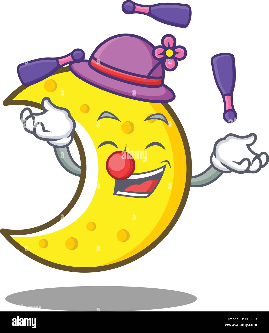 Juggling crescent moon character cartoon Stock Vector Image & Art - Alamy
