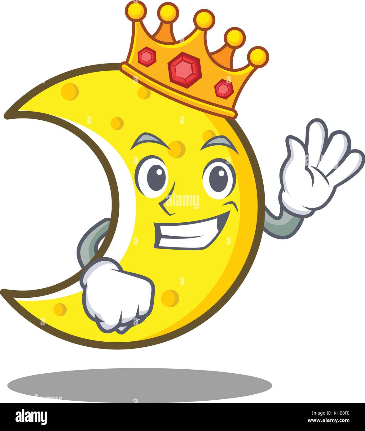 King crescent moon character cartoon Stock Vector Image & Art - Alamy